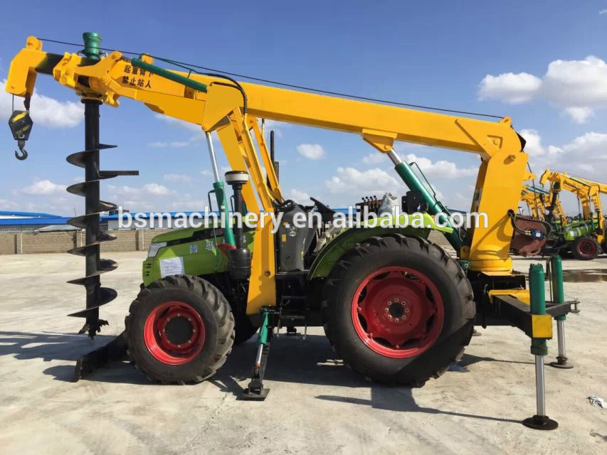 Tractor Mounted Pole Erection Machine Pile Rod Drilling Machine
